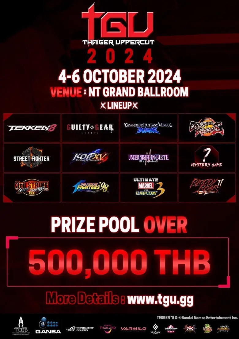 เตรียมพบกับ TGU 2024 (Thaiger Uppercut) งานแข่งเกมต่อสู้ที่ยิ่งใหญ่ที่สุดในภูมิภาคเอเชียตะวันออก ...